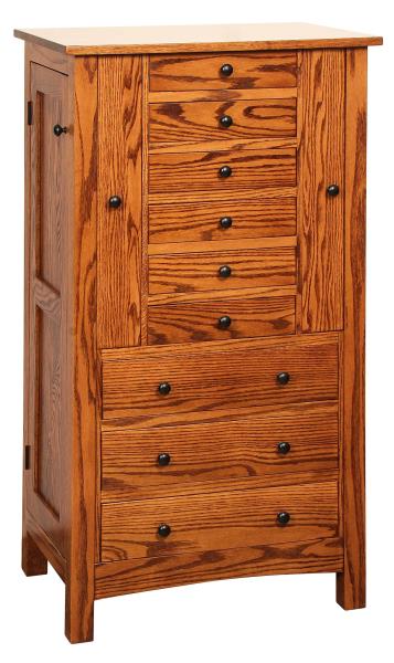 Grand Flush Mission Amish Jewelry Armoire - Solid Wood Grand Flush Mission Amish Jewelry Armoire - Solid Wood