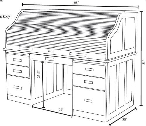 Computer Roll Top Desk